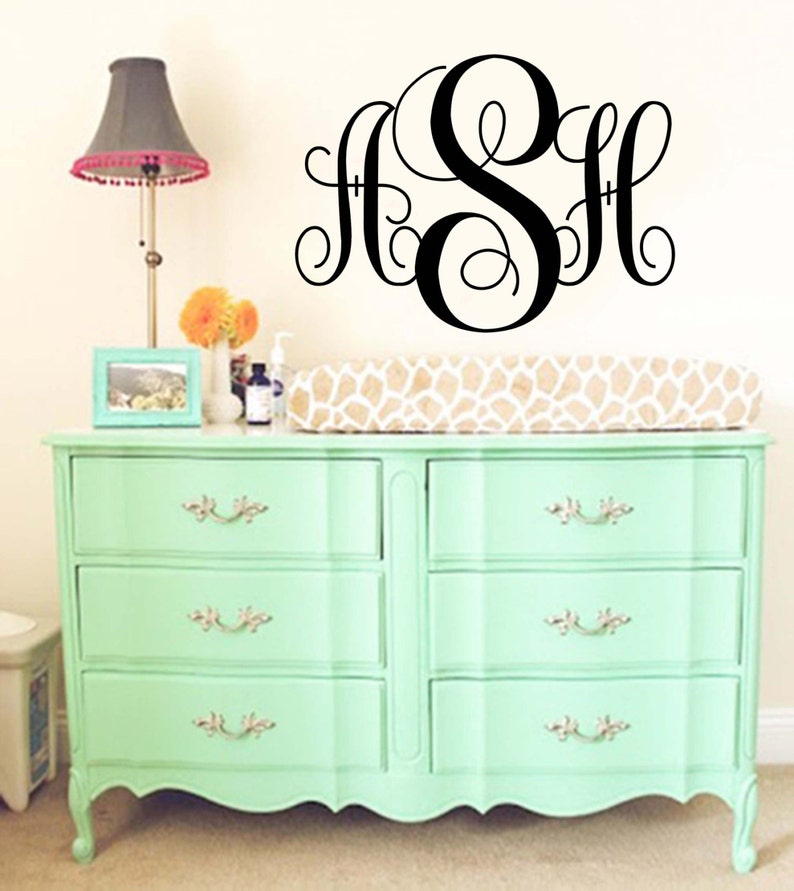 Monogram Wall Decal Initial Wall Decal Nursery Decal - Etsy