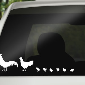 Chicken Family Car Window Decal Chicken Family Decal | Chicken Decal ...