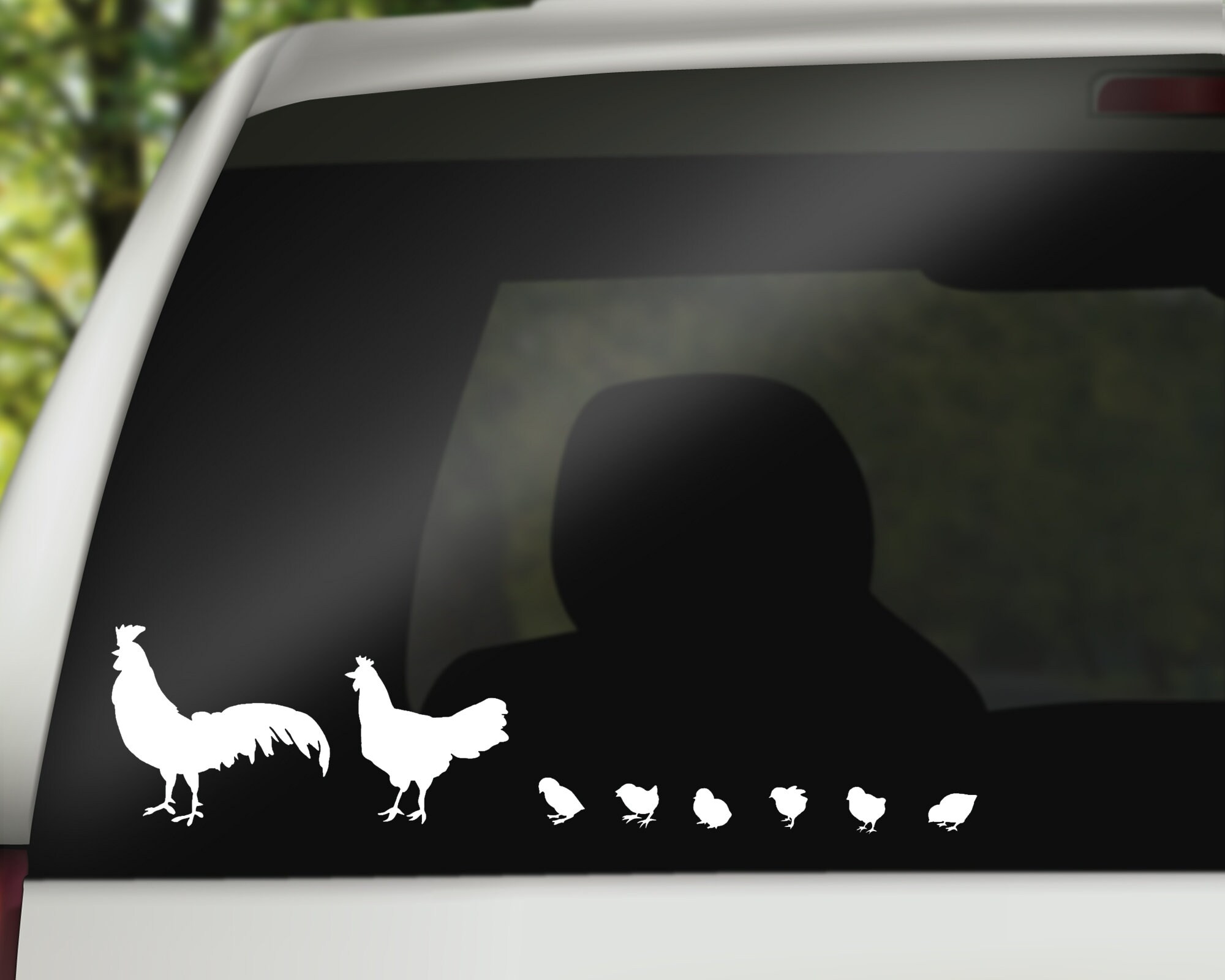 Chicken Family Car Window Decal Chicken Family Decal Chicken | Etsy