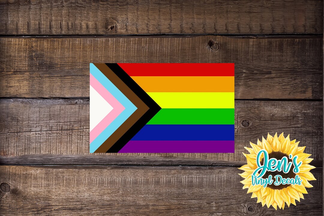 Progress Pride Flag Decal (waterproof) LGBTQAA Rainbow - Etsy