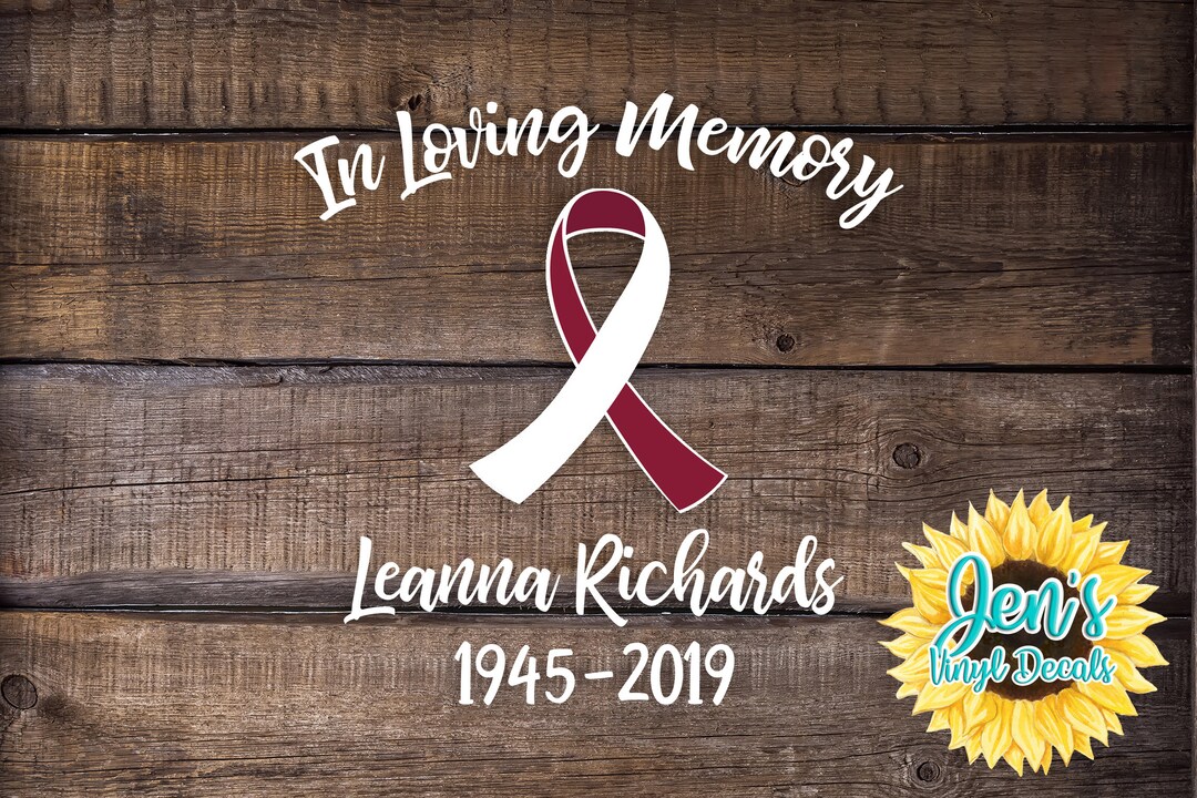 Head and Neck Cancer Memorial Decal in Loving Memory Sticker Waterproof ...