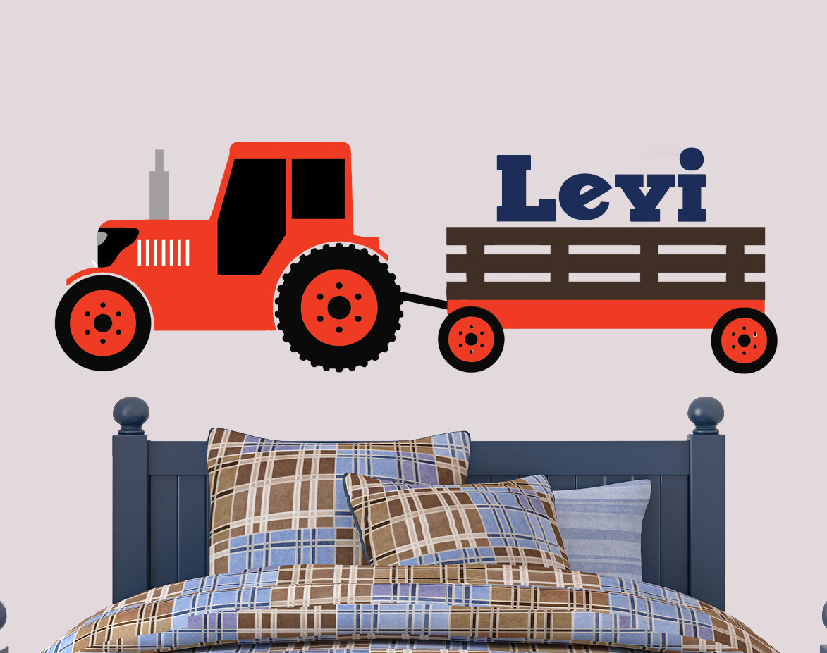 Tractor Wall Decal Kubota Inspired Wall Decal Boys Bedroom | Etsy