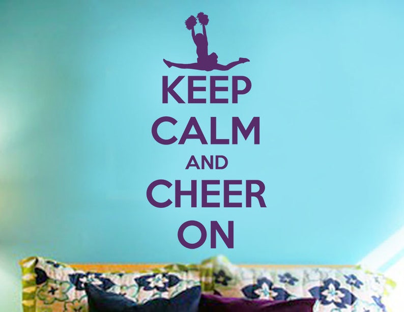 Keep Calm and Cheer on Wall Sticker Wall Decal I Love Cheer - Etsy