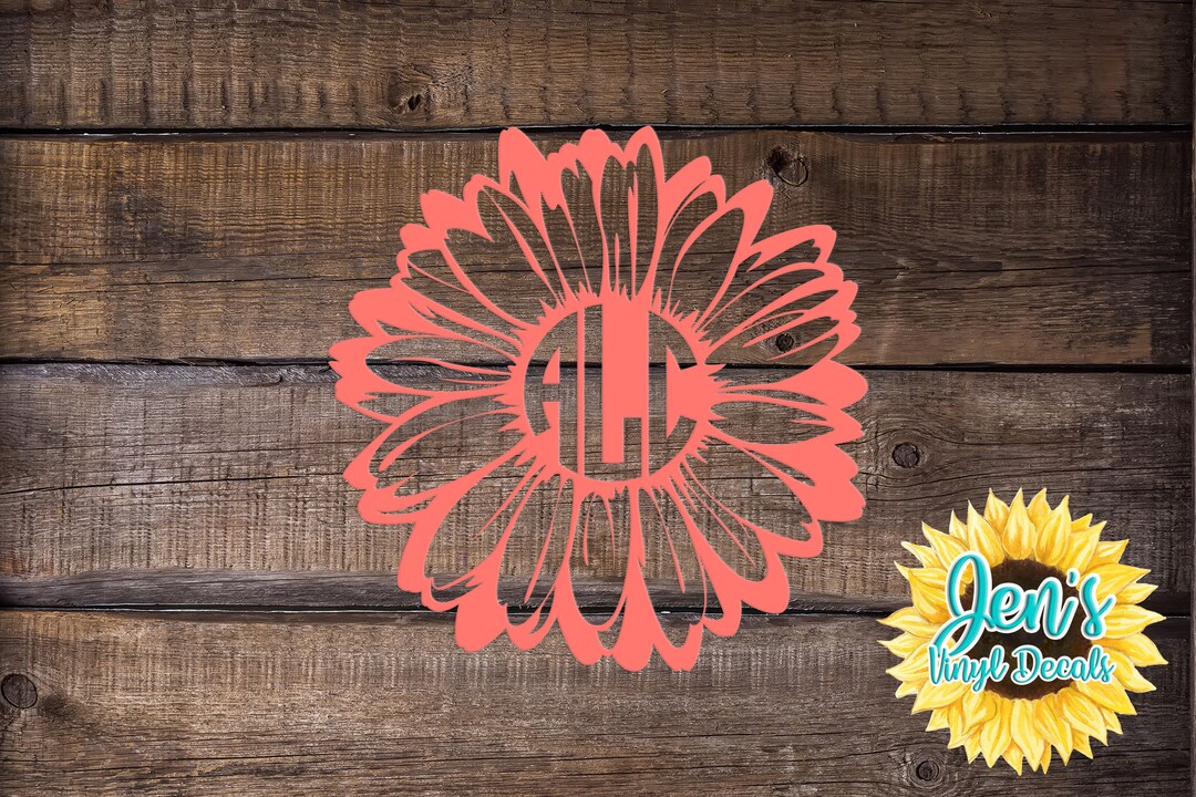 Daisy Monogram Decal 6 X 6 | Monogram Flower Sticker| Daisy Car Decal ...