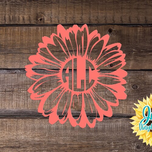 Daisy Monogram Decal 6 X 6 Monogram Flower Sticker Daisy | Etsy
