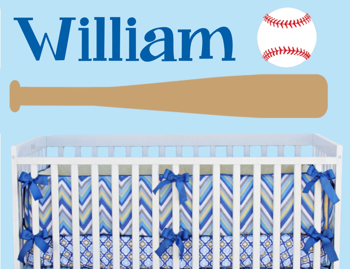 Baseball Bat Wall Decal With Child's Name and Baseball - Etsy
