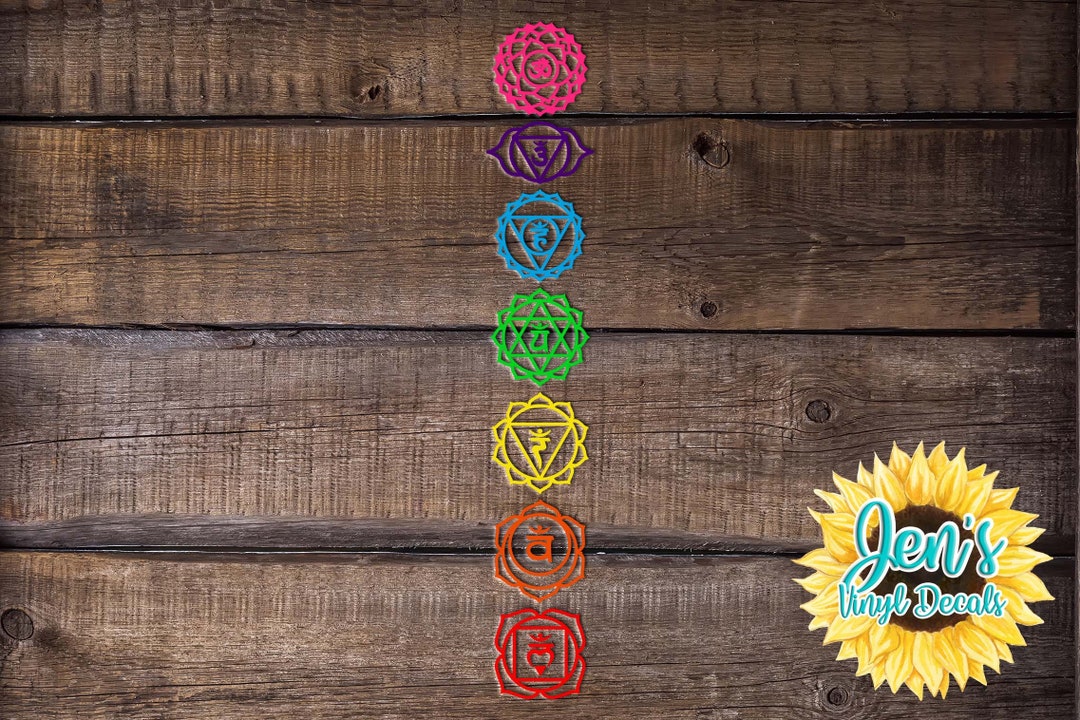 Chakras Car Decal, 7 Chakras, Spiritual Decal, Namaste Decal ...