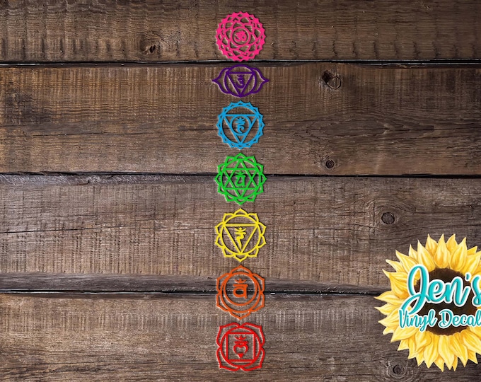 Chakra Decal With Placement Chakra Decal 7 Chakras on Woman | Etsy