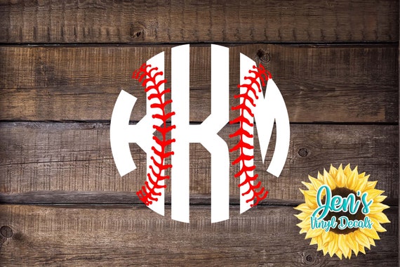 Baseball Monogram Car Decal Baseball Car Decal Baseball Car - Etsy