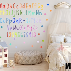 Watercolor Rainbow Alphabet Wall Decal Set: Kids Room Decor - Etsy