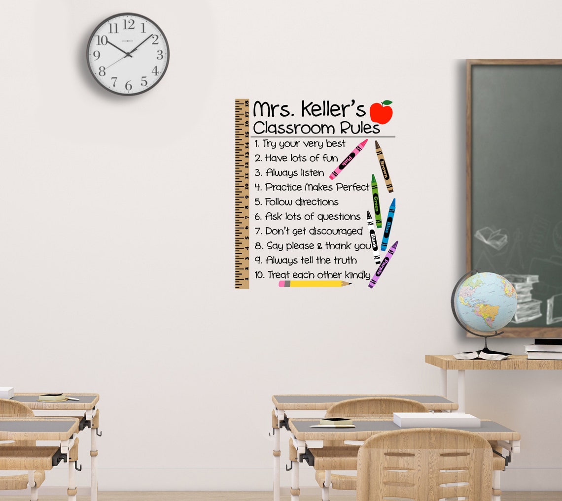 Classroom Rules Wall Decal Elementary School Teacher - Etsy