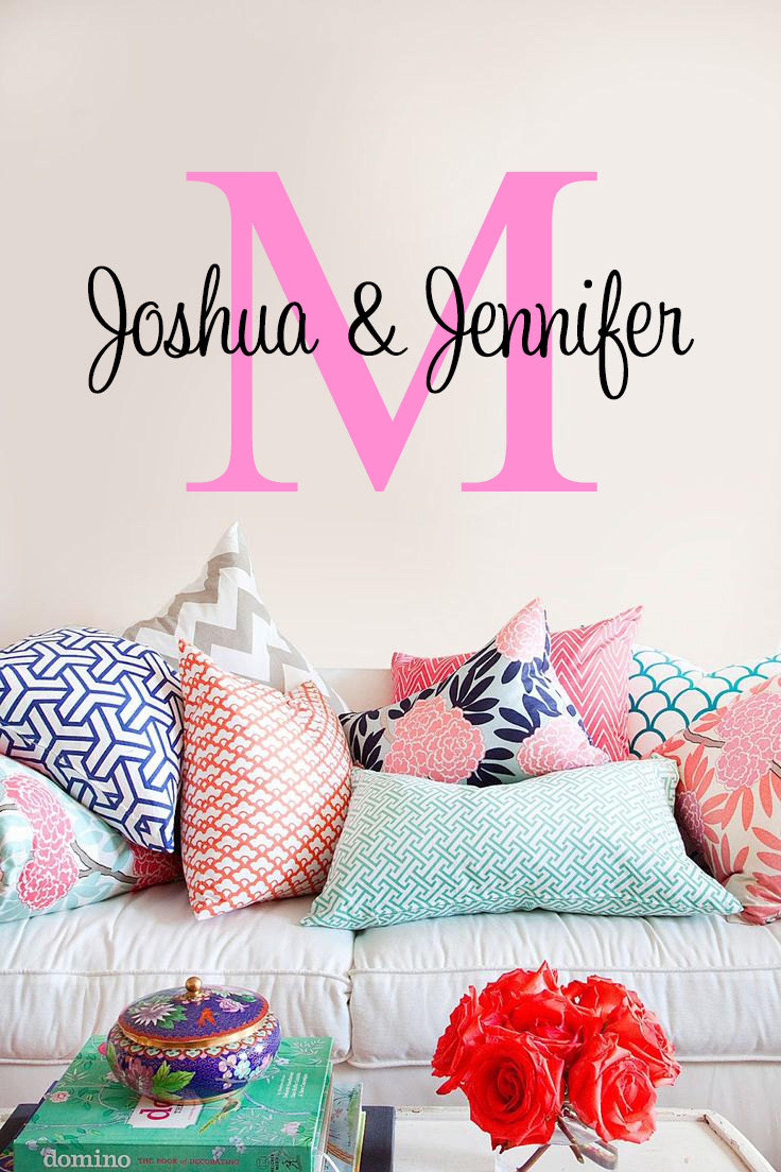 Couple Name Wall Decal Wedding Gift Family Name Wall Decal - Etsy