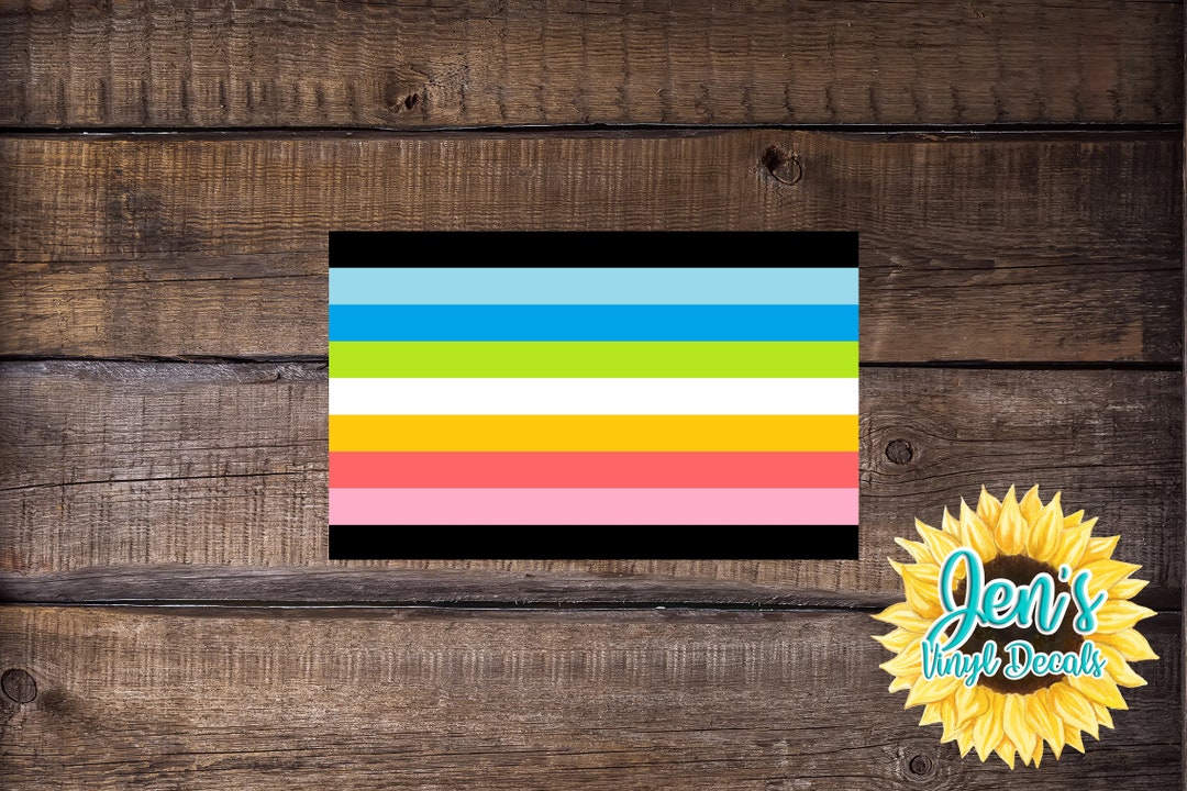 Queer Pride Flag Decal (waterproof) Black and Pastel Rainbow Flag - Etsy