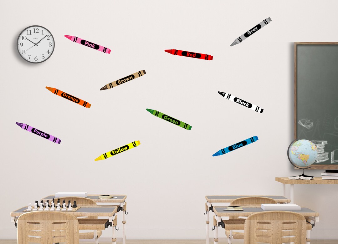Crayon Wall Decals Classroom Decoration Teacher Stickers - Etsy