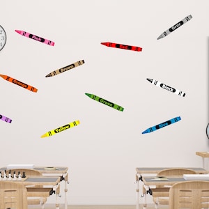 Crayon Wall Decals Classroom Decoration Teacher Stickers - Etsy