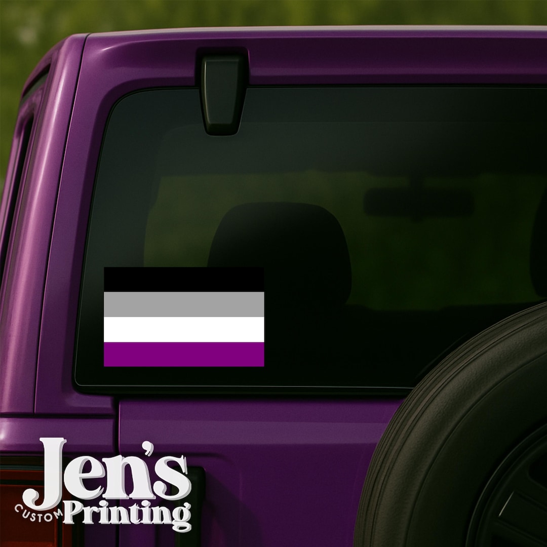 Asexual Pride Flag Decal (waterproof) Purple, White, Gray and Black ...