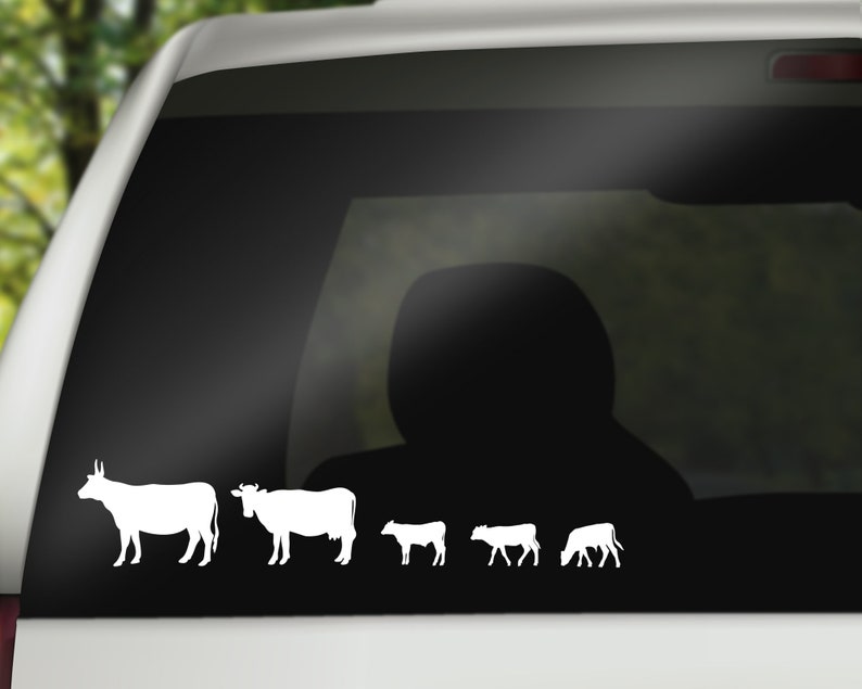Cow Family Car Window Decal Cattle Family Decal Steer - Etsy Australia