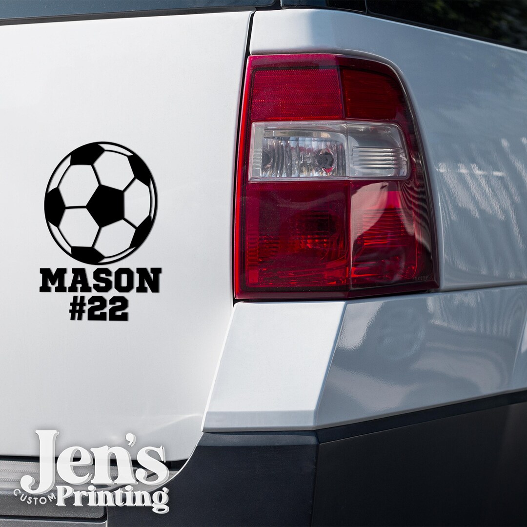 Personalized Soccer Ball Car Decal: Child's Name & Number - Etsy