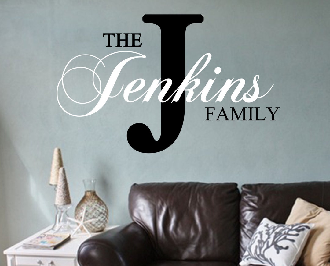Personalized Family Name Initial Wall Decal - Etsy