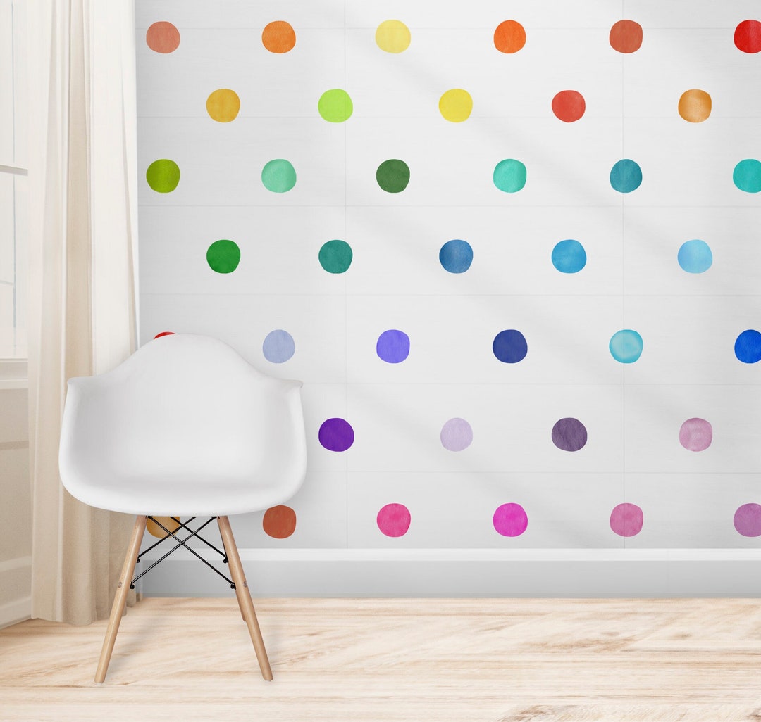 Watercolor Rainbow Set of Dots Pattern Vinyl Decals - Etsy