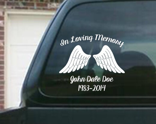 In Loving Memory Car Window Decal With Angel Wings Car - Etsy