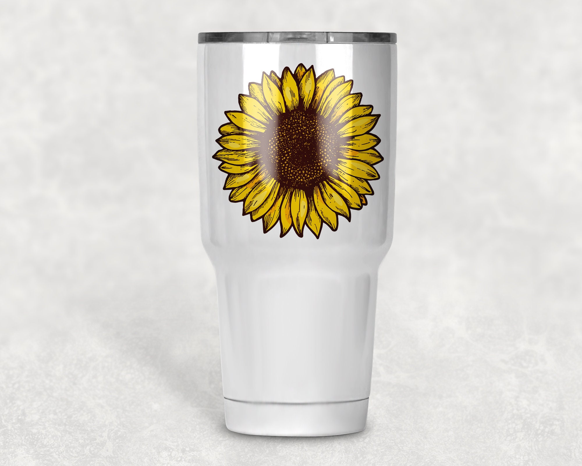 Hand Drawn Sunflower Car Window Decal Flower Car Window | Etsy