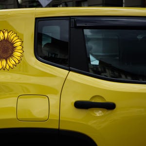 Hand-drawn Sunflower Car Window Decal - Etsy