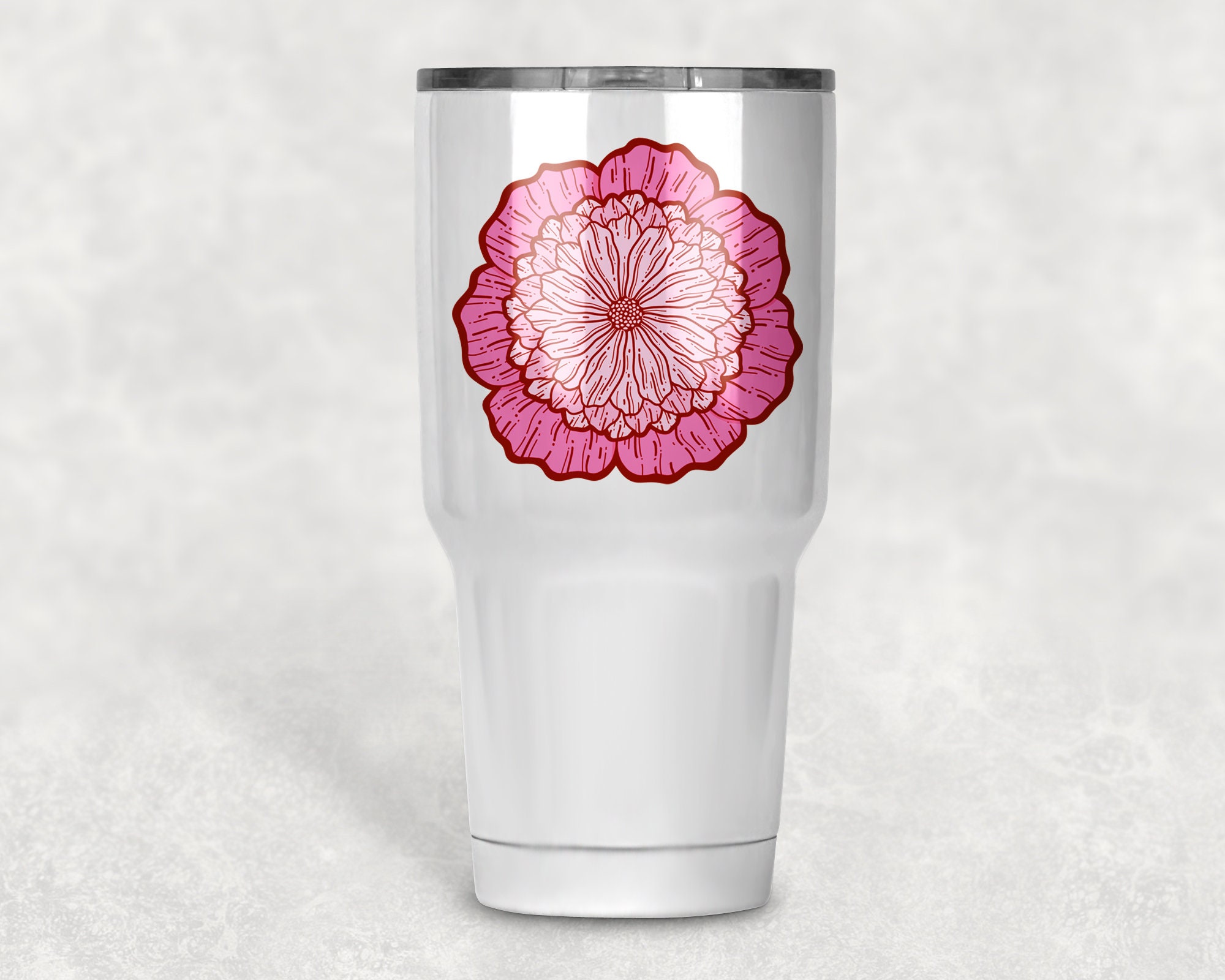 Hand Drawn Peony Flower Car Window Decal Flower Car Window | Etsy