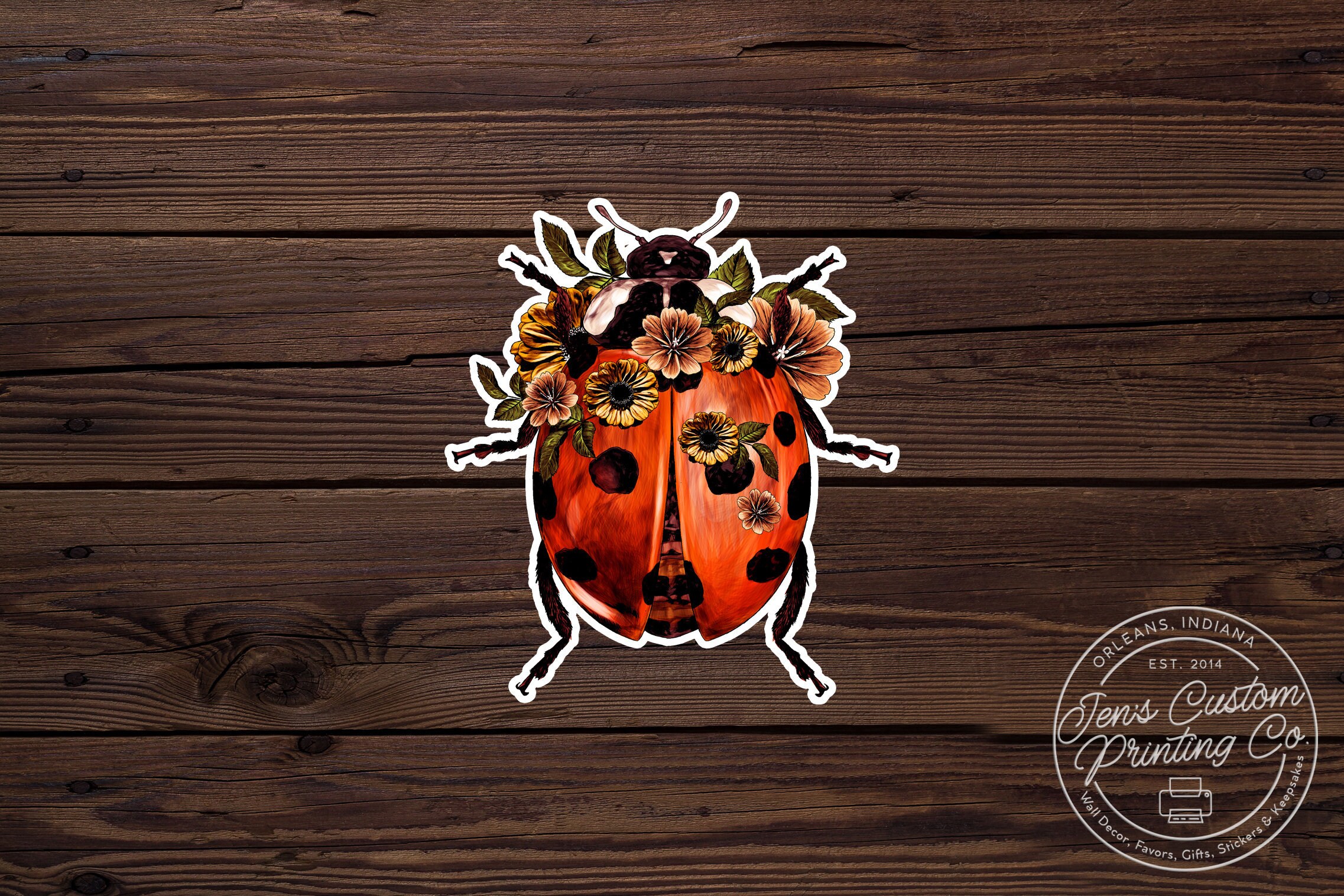 Ladybug With Flowers Car Window Decal Lady Bug Waterproof - Etsy