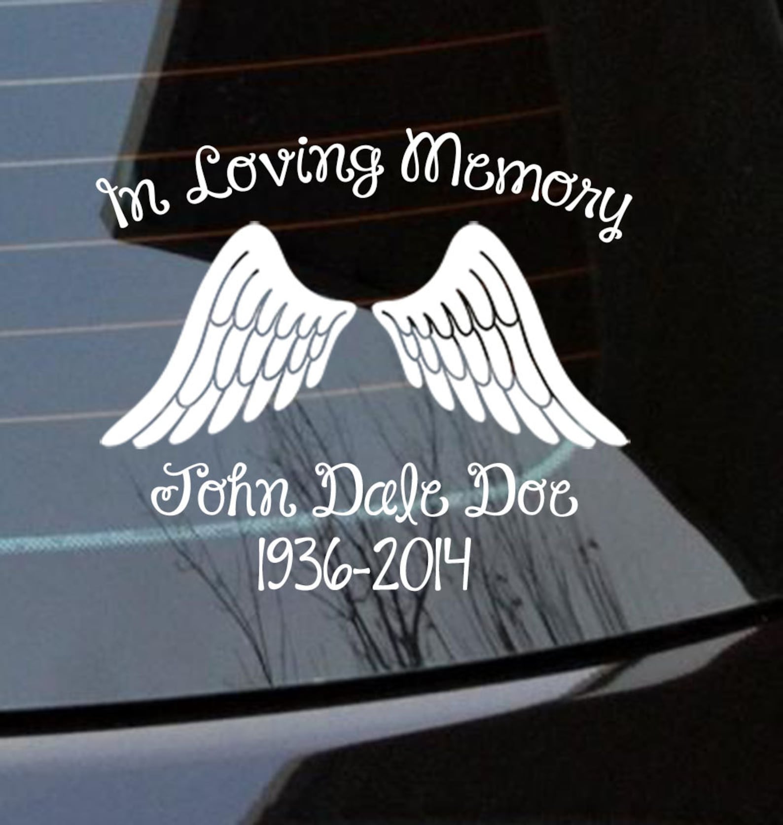 In Loving Memory Car Window Decal With Angel Wings Car - Etsy