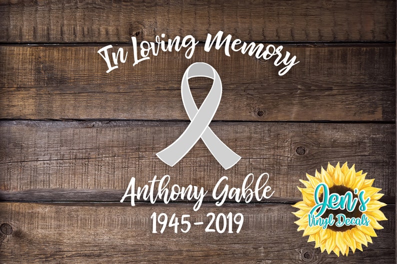 Brain Cancer Memorial Decal in Loving Memory Sticker | Etsy