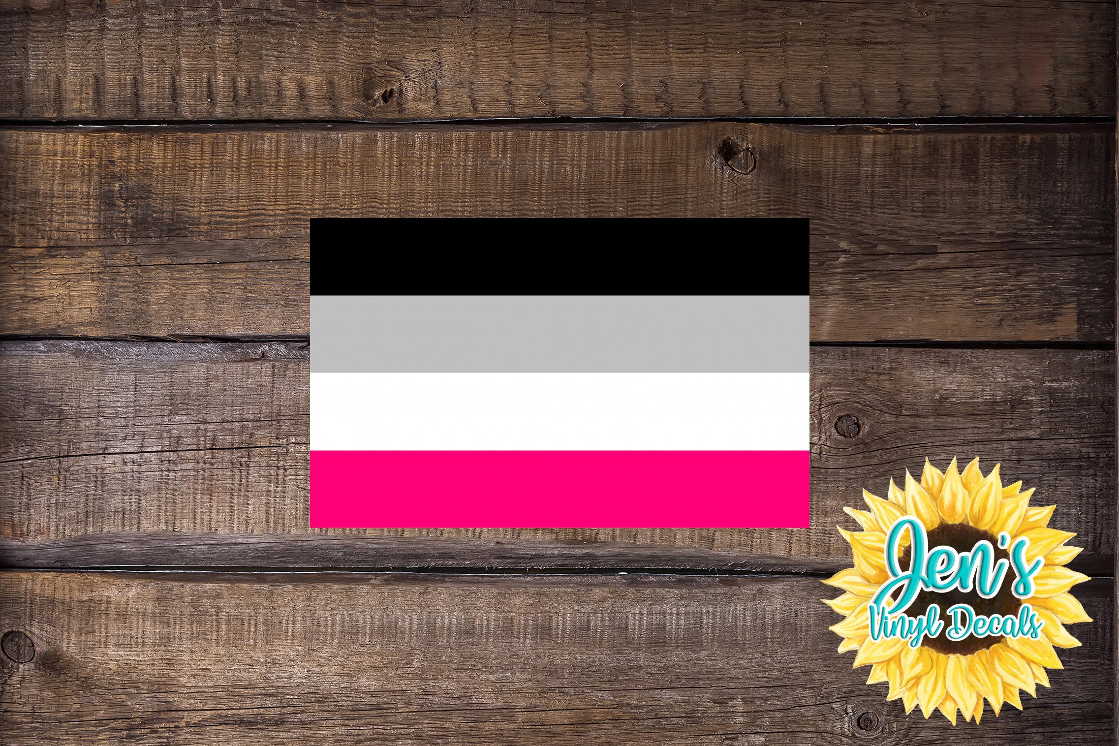 Gynephilia Pride Flag Decal waterproof Pink White Gray and - Etsy