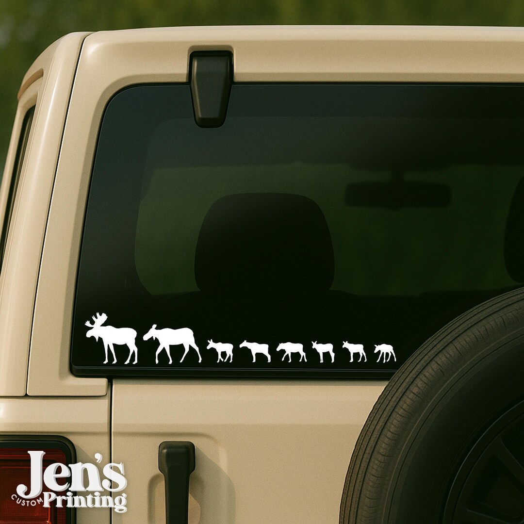 Moose Family Car Decal: Stick Figure Style - Etsy