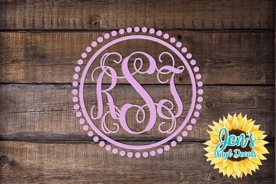 Car Window Monogram Decal Laptop Decal Vine Monogram Sticker - Etsy
