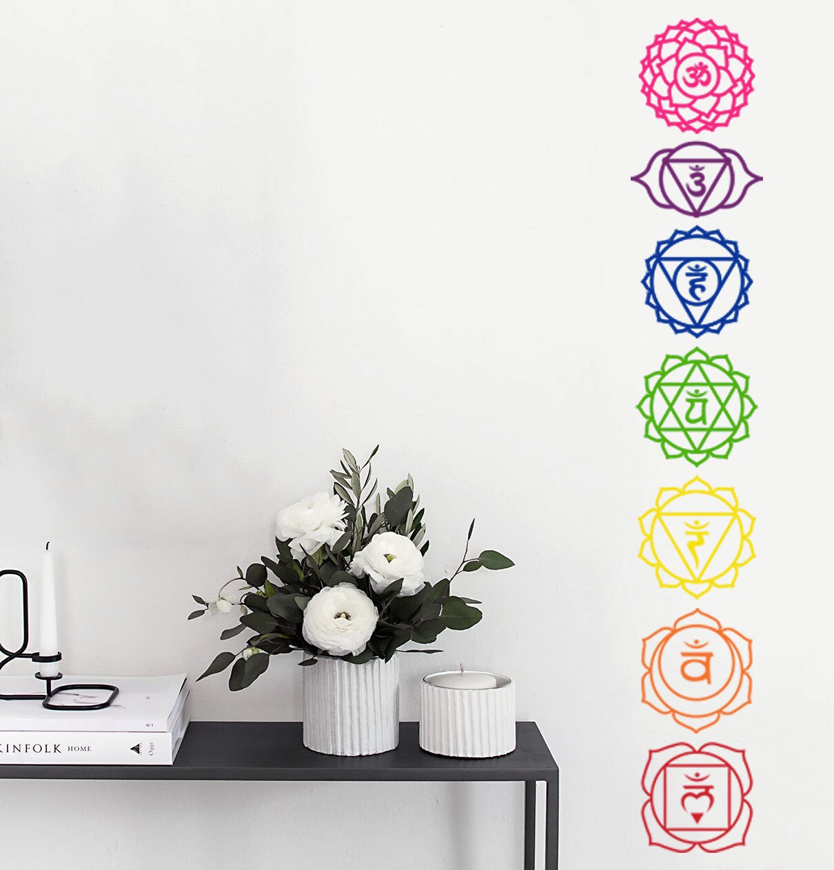 Chakras Wall Decal 7 Chakras Spiritual Decal Namaste Decal - Etsy