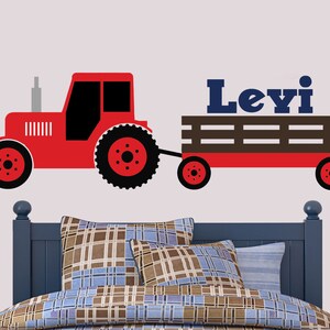 Tractor Wall Decal | Red Tractor Wall Decal | Boys Bedroom Decal ...