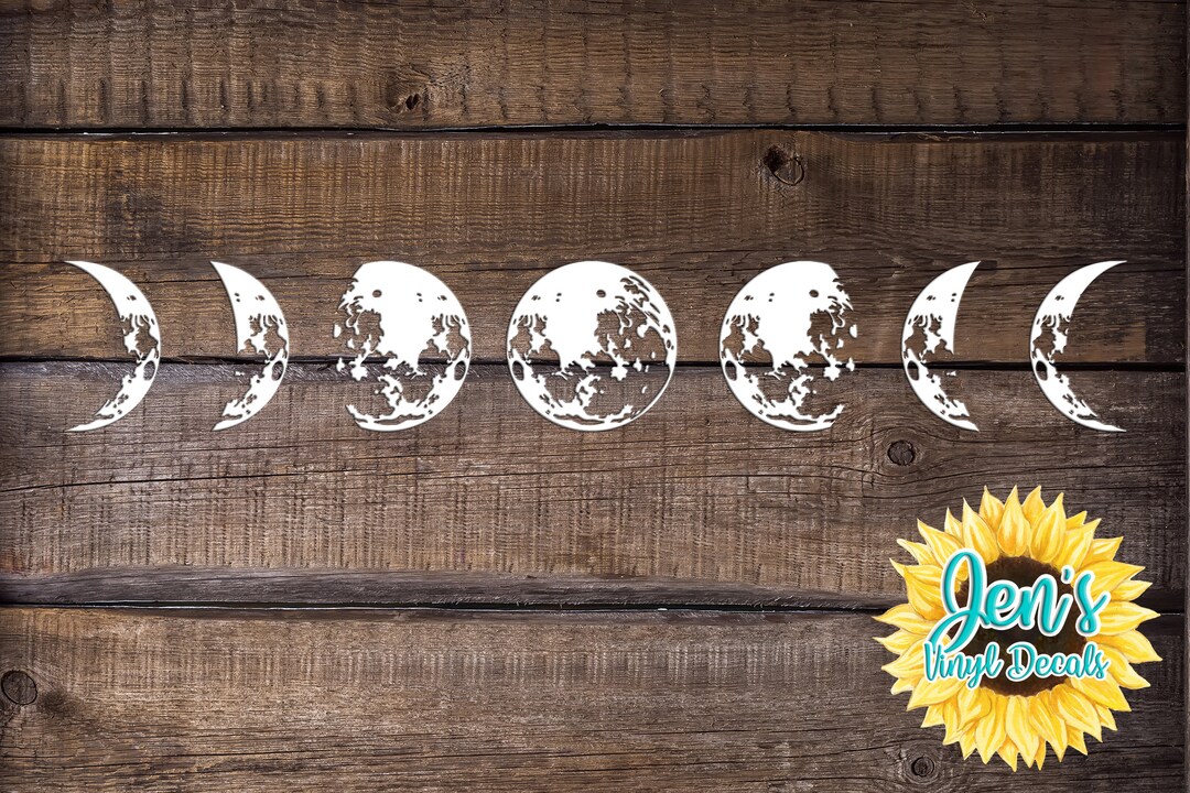 Moon Cycle Car Decal, Lunar Cycle, Astronomy Decal, Moon Sticker ...