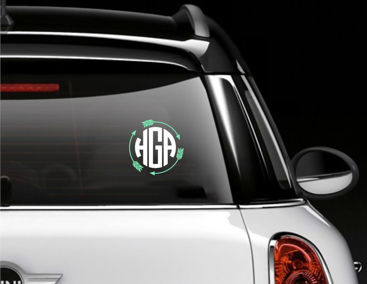 Arrow Monogram Vinyl Decal Personalized Arrow Monogram Decal | Etsy