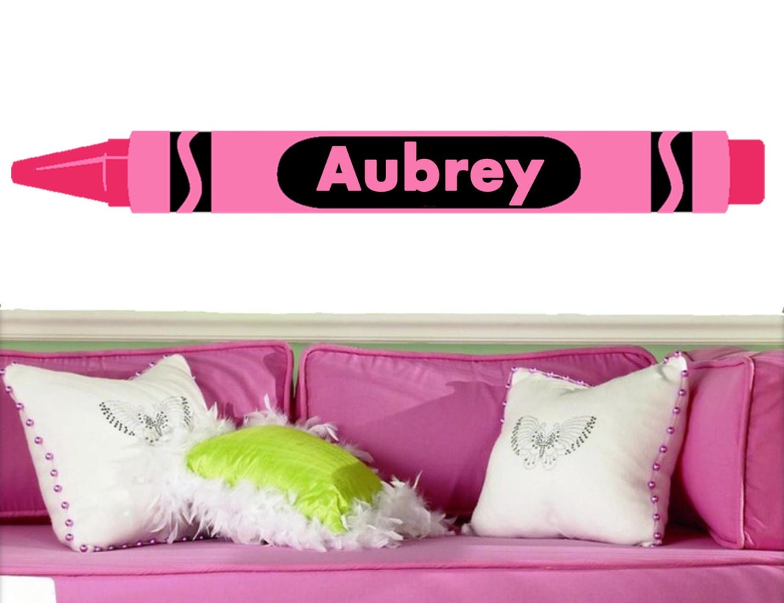 Crayon Wall Decal W/ Name Nursery Crayon Wall Sticker - Etsy