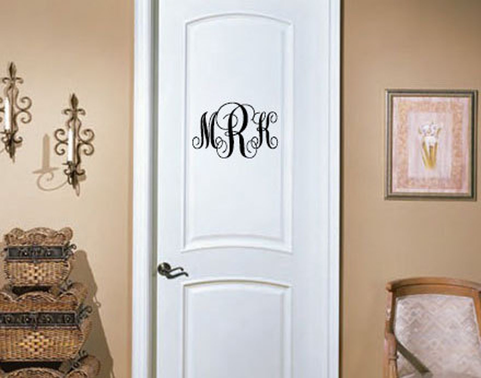 Monogram Wall Decal Initial Wall Decal Nursery Decal - Etsy