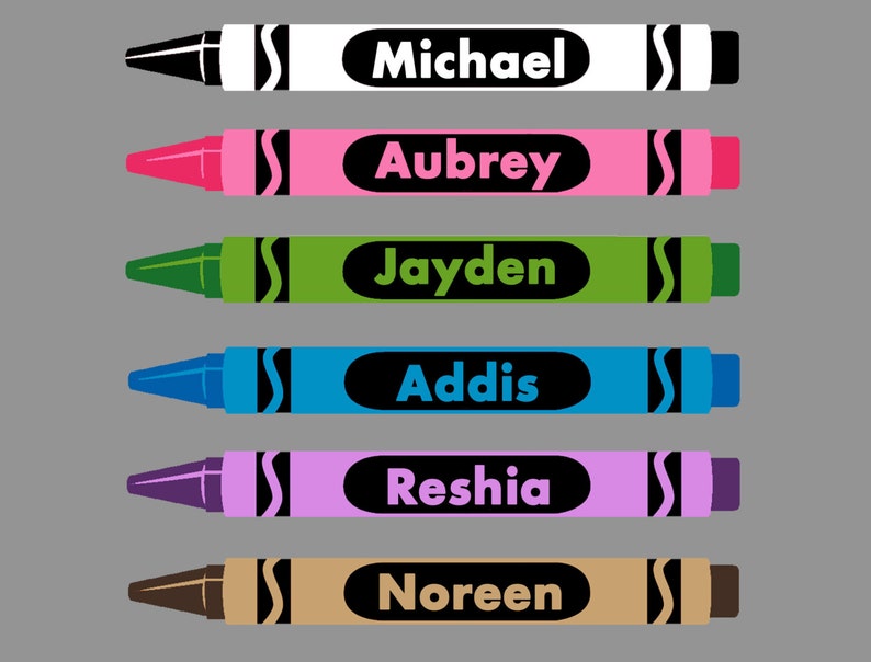 Crayon Wall Decal W/ Name Nursery Crayon Wall Sticker - Etsy