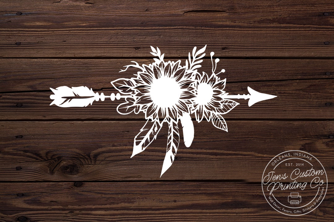 Sunflower Arrow Sticker Waterproof Vinyl Decal - Etsy