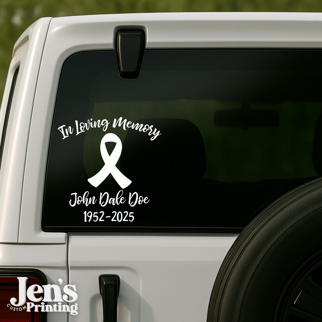 Lung Cancer Memorial Car Decal: in Loving Memory Ribbon - Etsy