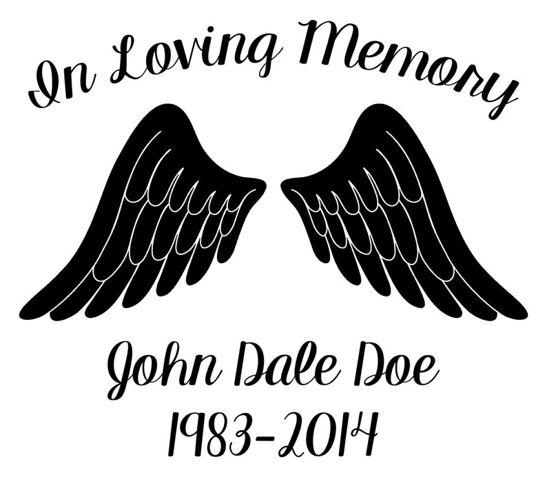 In Loving Memory Car Window Decal With Angel Wings Car | Etsy