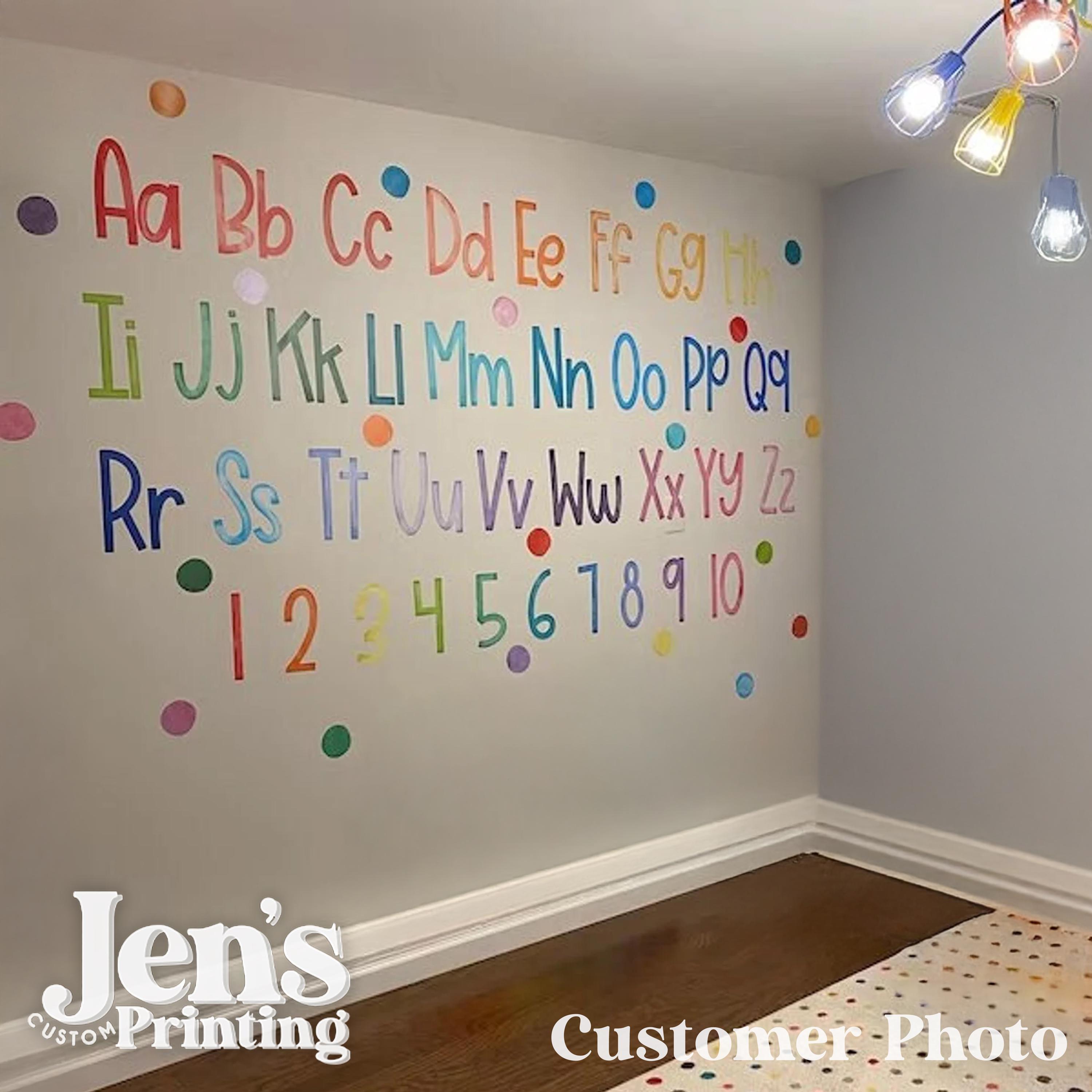 Watercolor Rainbow Alphabet Wall Decal Set: Kids Room Decor - Etsy