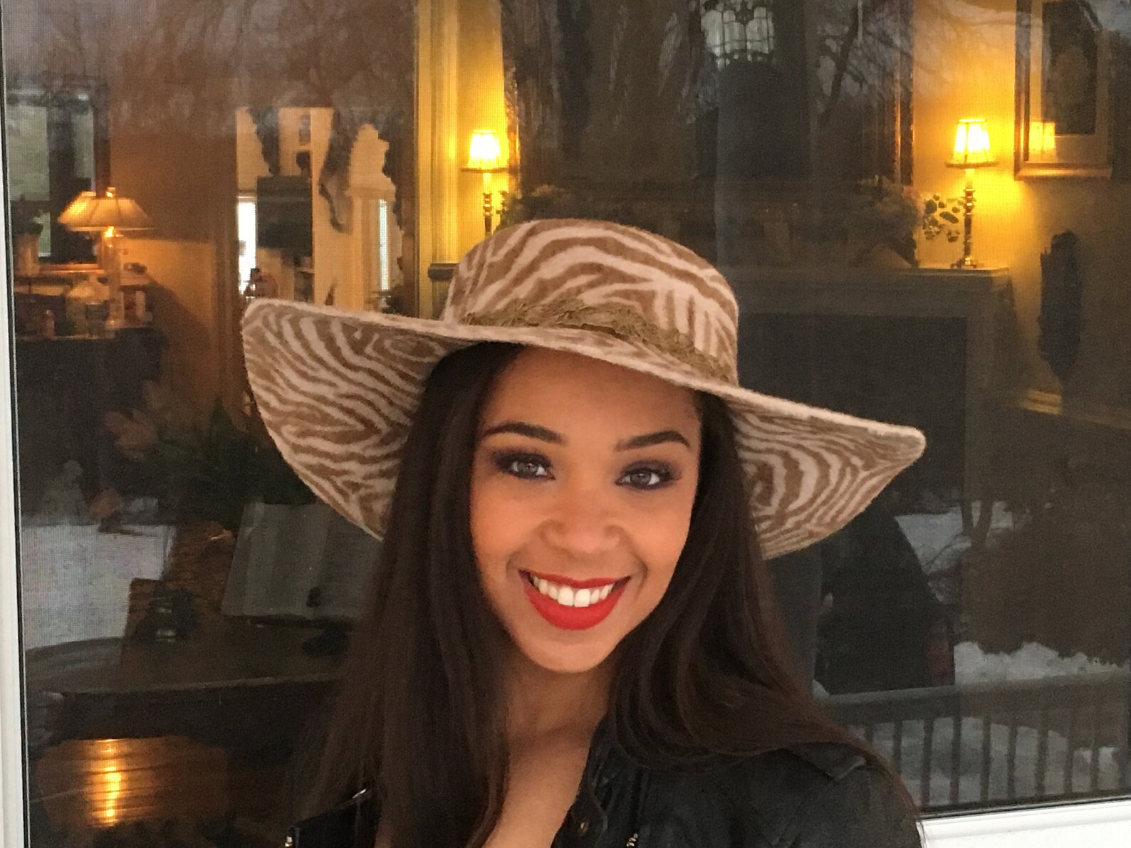 Brown and White Animal Print Velour Felt Hat-wakanda- Vintage Metallic ...