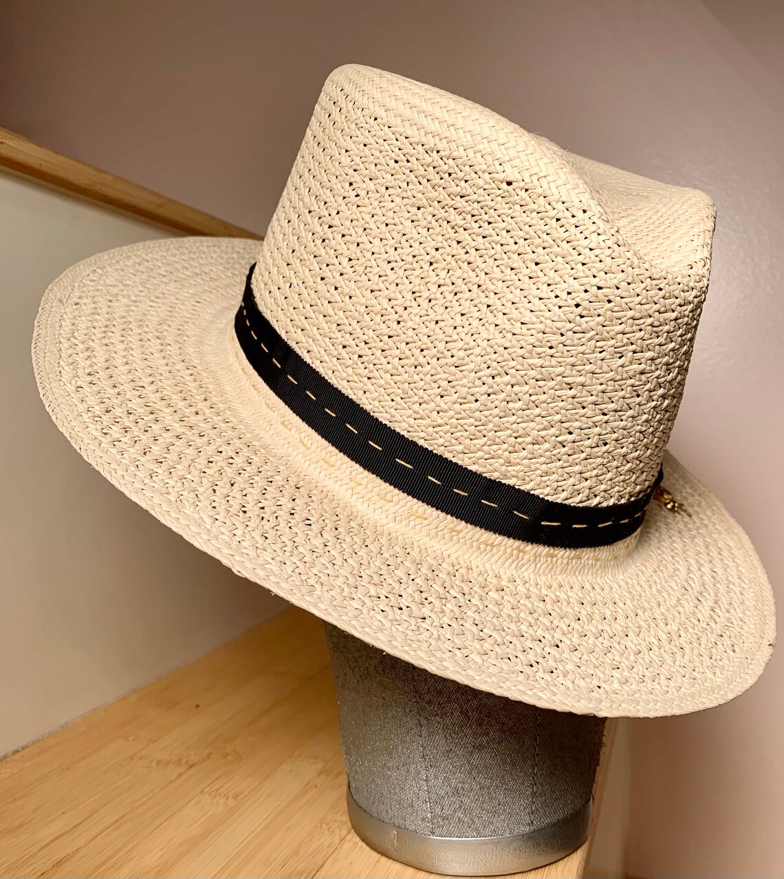 Natural Straw Fedora-gold Finished Bees Adornments-go to Hat-summer ...