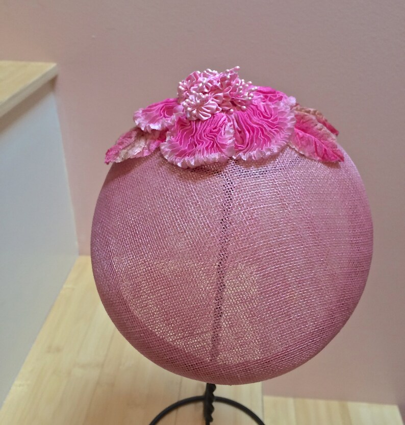 Pink Sinamay Pill Box Hat, Wedding Hat, Mother of the Bride Hat, Girls ...