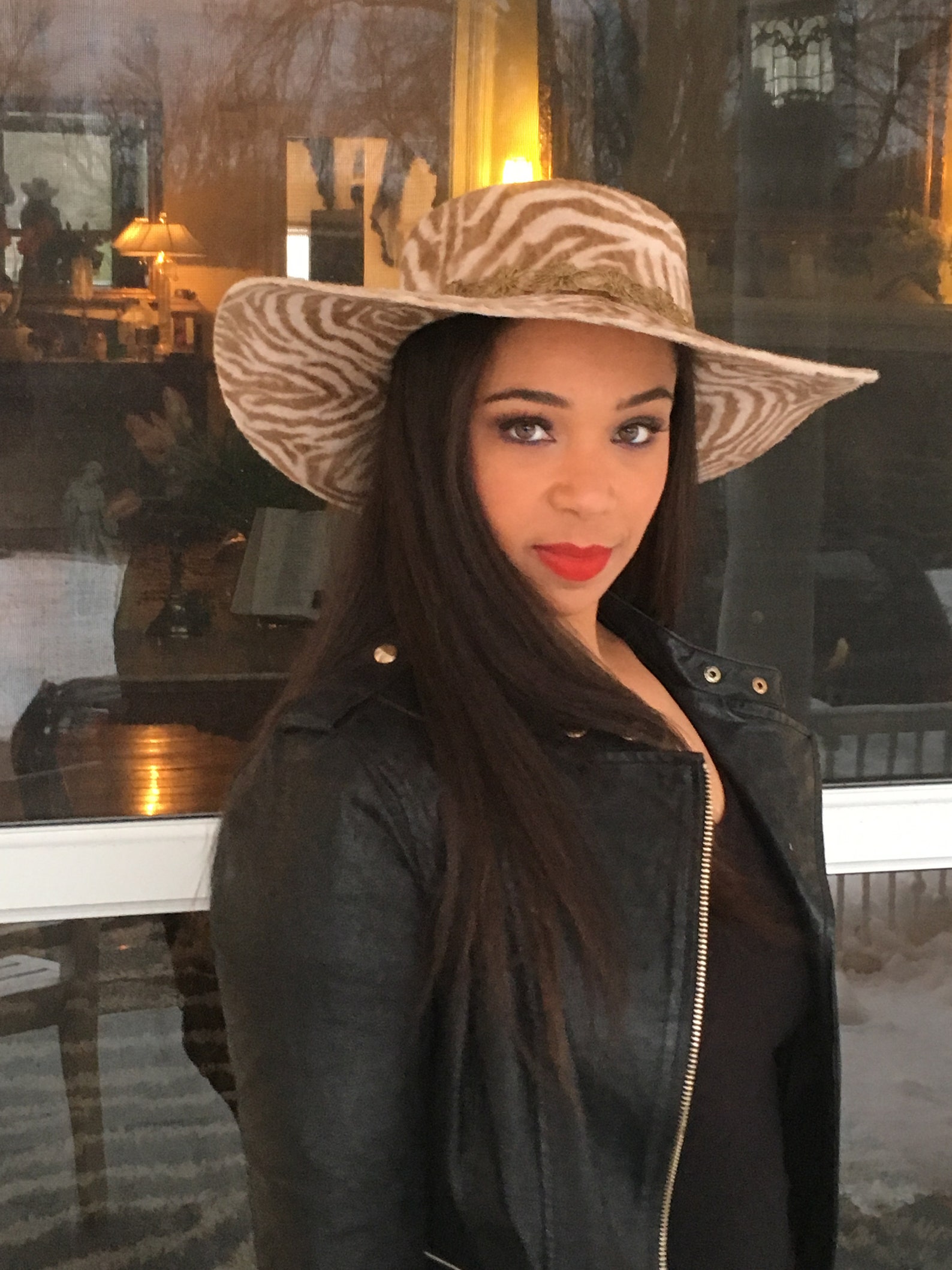 Brown and White Animal Print Velour Felt Hat-wakanda Vintage - Etsy