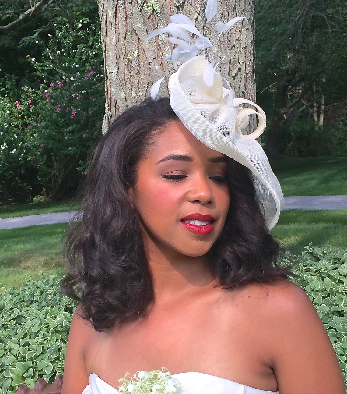 Ivory Summer Wedding Hat, Bridal Hat Ivory, Wedding Hat in Ivory, Ivory ...